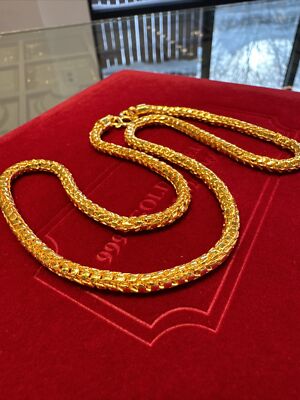9999 Solid 24k Gold Dragon Scale Chain 75 Gram 19.5 Inches 4.2mm | eBay