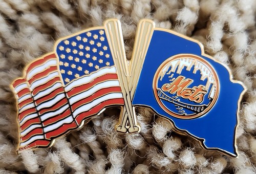 NEW YORK METS Crossed Flags USA Lapel PIN | eBay