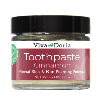 Viva Doria Fluoride Free Natural Toothpaste - Cinnamon (3 oz glass jar ...