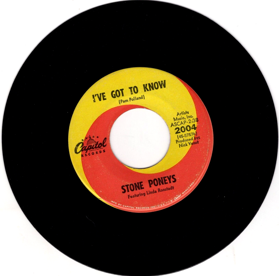 Stone Poneys (Linda Ronstadt) – Different Drum 1967 Capitol Rock VG ...