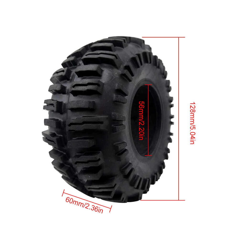4Pcs 2.2" Rubber Rock Crawler Tyre 128mm Soft Tires for AXIAL SCX10 ...