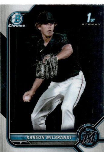 2022 Bowman Draft Baseball Chrome Karson Milbrandt Rookie Miami Marlins ...