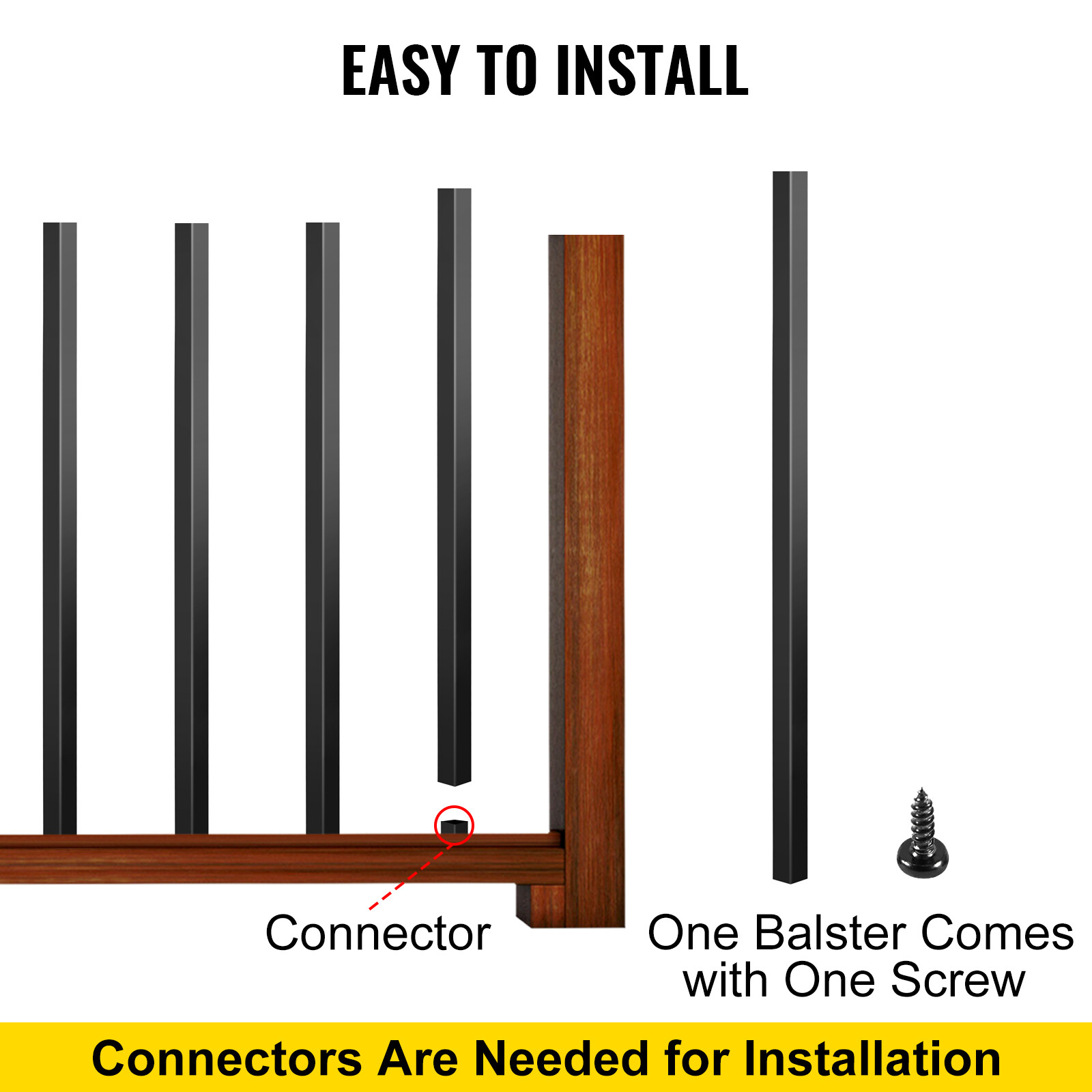 VEVOR Deck Balusters Metal Deck Spindles 101 Pack 32 inch Aluminum ...