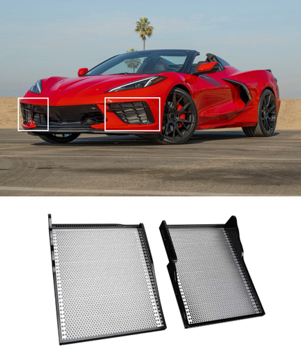 CORVETTE C8 Aluminum Radiator Screens, Front Mesh Grille Guard ...