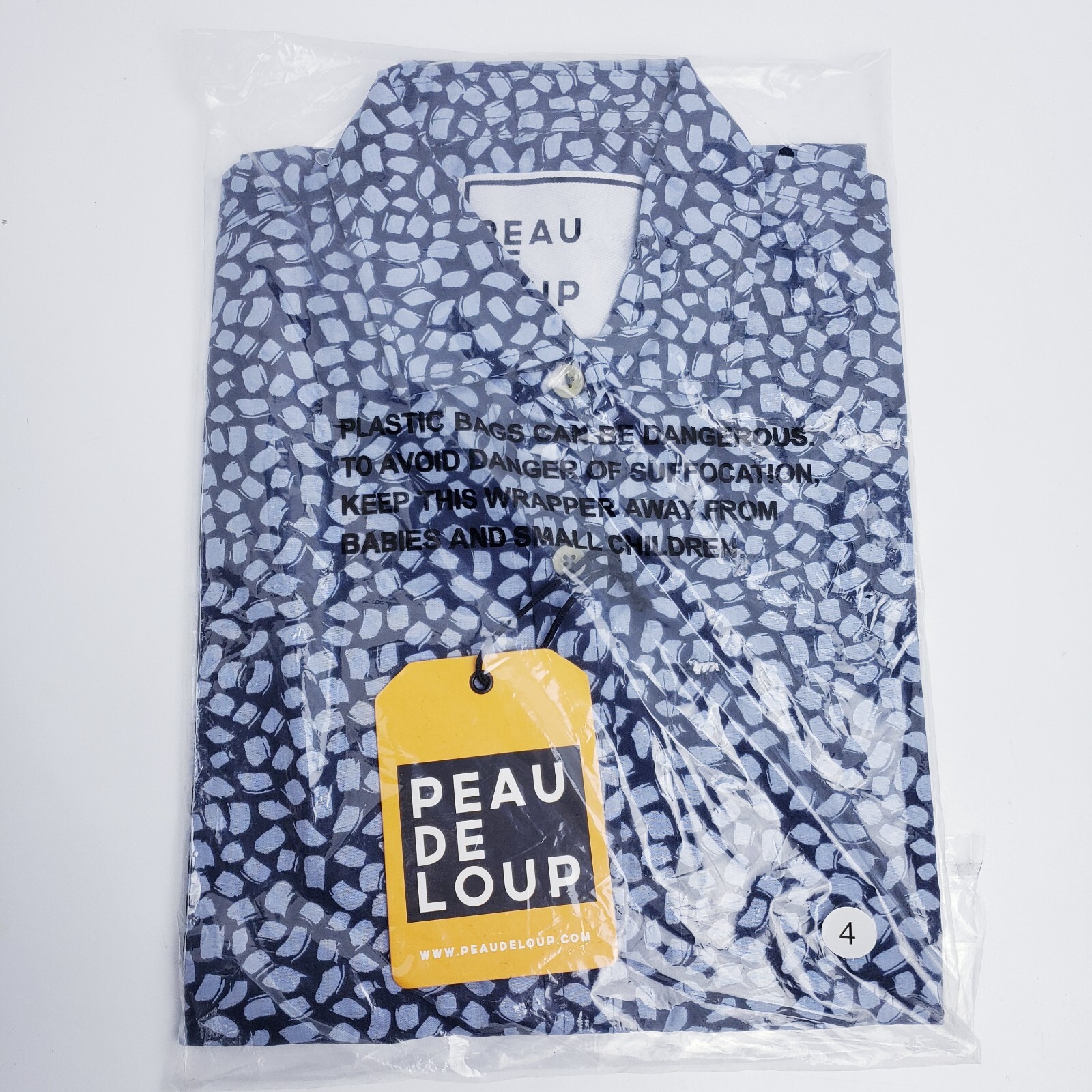 Peau De Loup PDL "Paint Strokes Blues" Button Up Short Sleeve Shirt NWT ...
