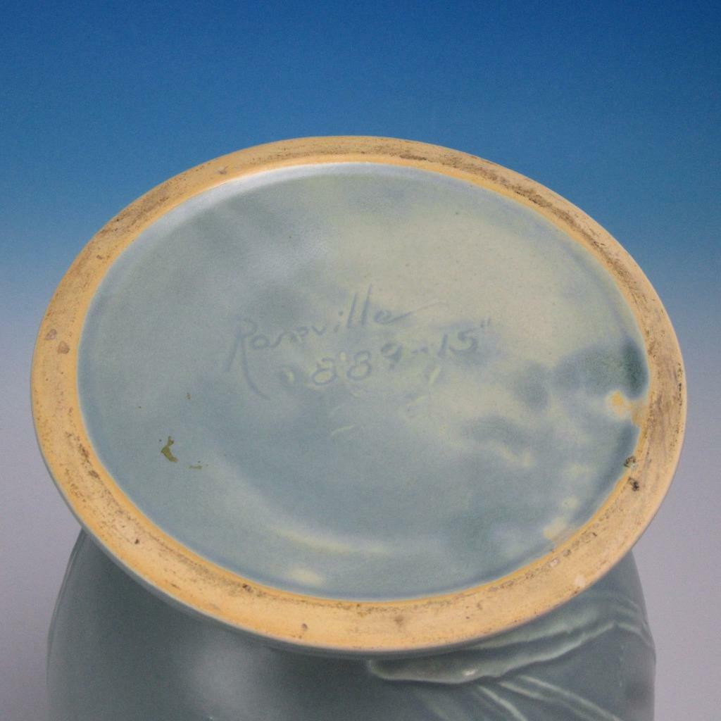 Roseville Art Pottery - Large Blue Teasel Floor Vase - 889-15 - 15¼ ...