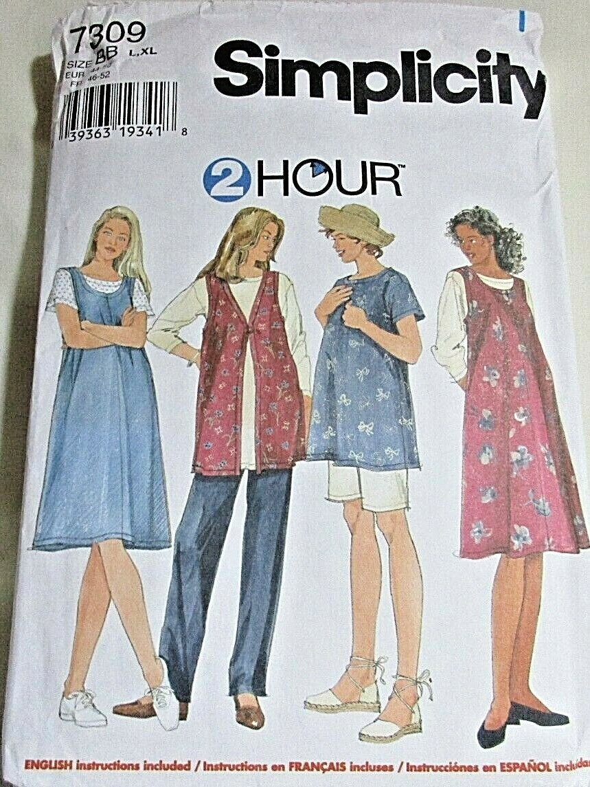 Simplicity Pattern 7309 Sizes L - XL 2 Hr. Misses Maternity Wardrobe ...