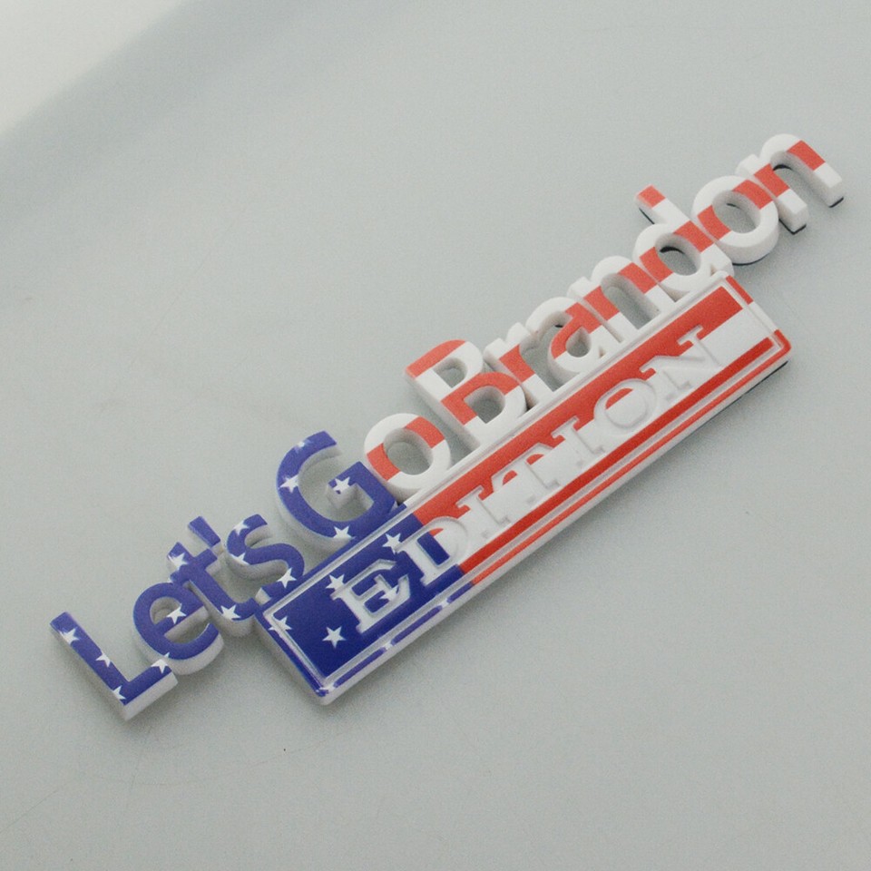 1Pc Let's Go Brandon FJB Edition Emblem Badge for Car Truck SUV Red USA ...