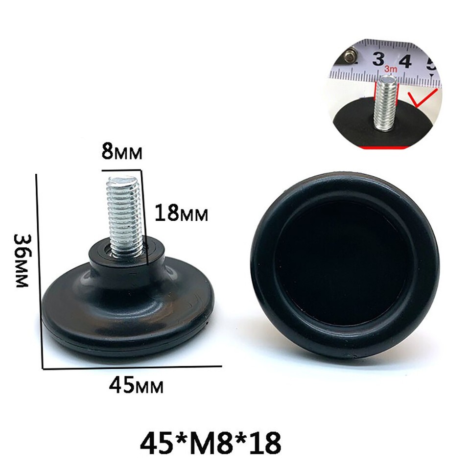 Black M8 M10 Height Adjustable Furniture Foot Plastic Adjustable Table ...