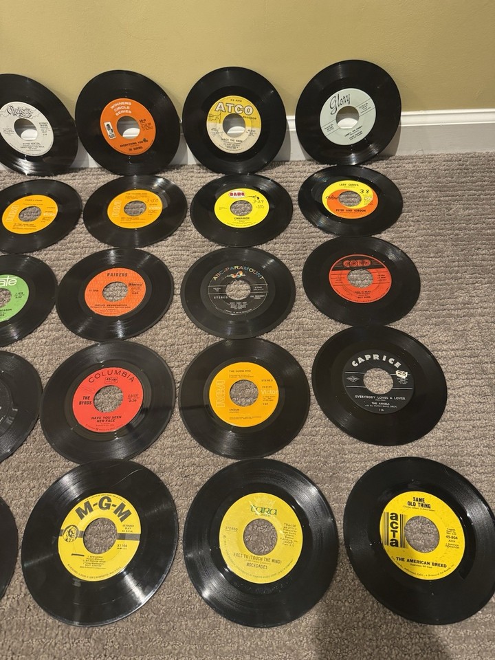 Lot of 25 Oldies Vinyl 45 RPM Jukebox Records Mix 50s /60's / 70s 7 ...