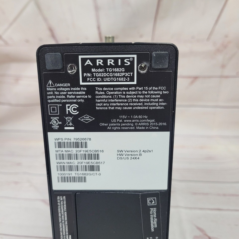 Xfinity Arris TG1682G Dual Band Wireless 802.11ac Cable Modem Router w ...