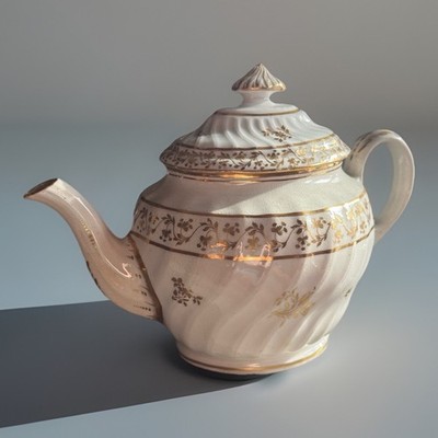 Antique Marked Chamberlain Worcester Spiral Fluted Tea Pot, C1790 | eBay