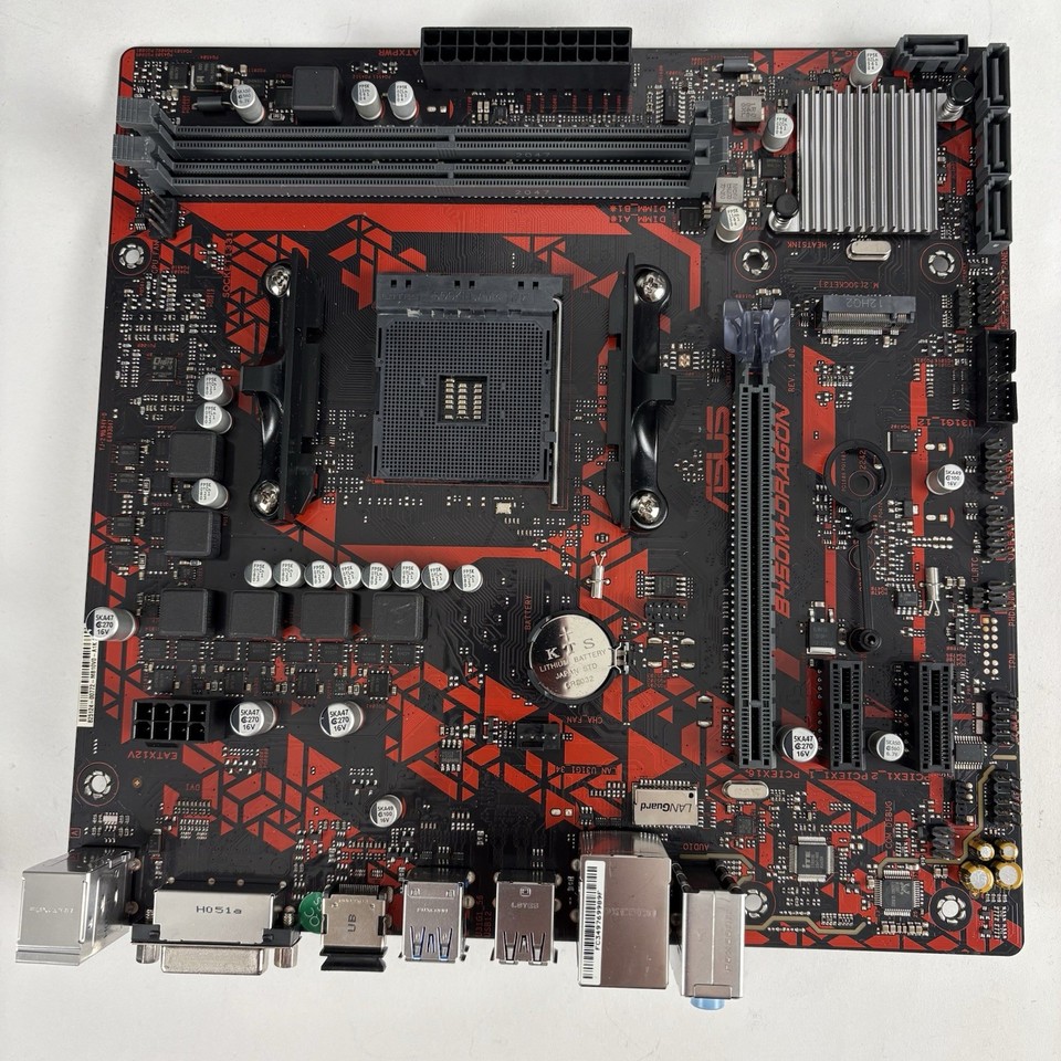 Asus B450M Dragon AM4 AMD Ryzen DDR4 mATX Gaming Motherboard - Windows ...
