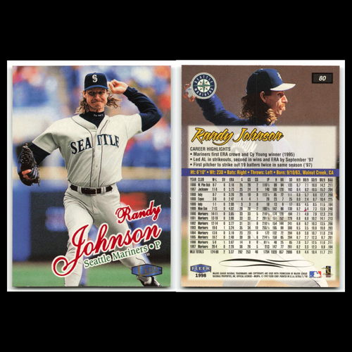 Randy Johnson Lot 6 Baseball Cards 1997 Collectors Choice Seattle ...