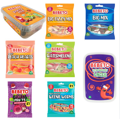 Bebeto Pre-Packed Sweets - Fizzy Mix, Watermelons, Bears & Pencils ...
