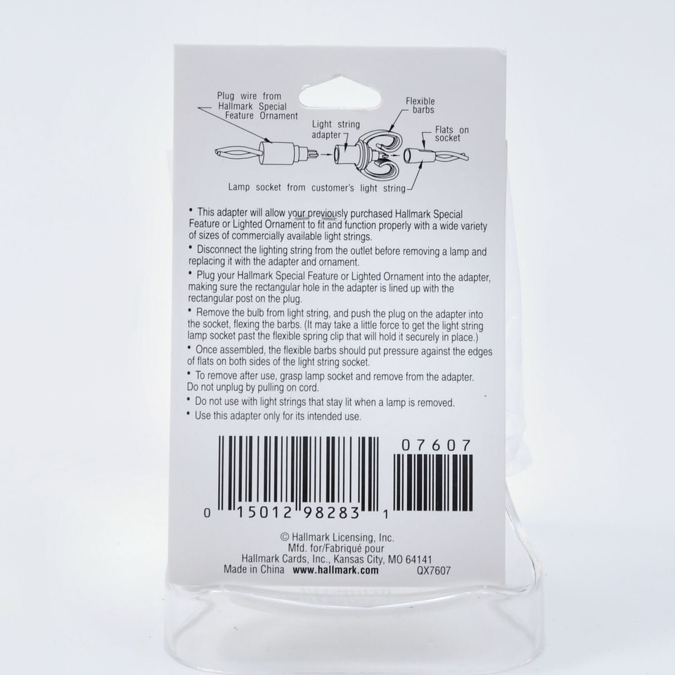 Mint in Package Hallmark Light String Adapter For Incandescent Light ...