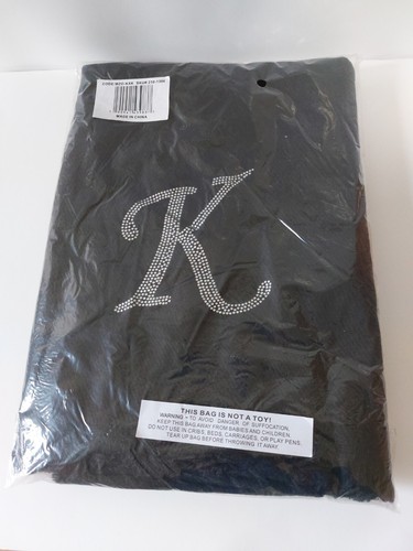 Womans Monogram Scarf Wrap Shawl Letter K Black Bling Rhinestone | eBay