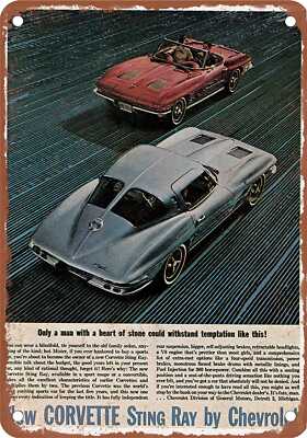 METAL SIGN - 1963 Corvette Vintage Ad 04 - Old Retro Rusty Look | eBay