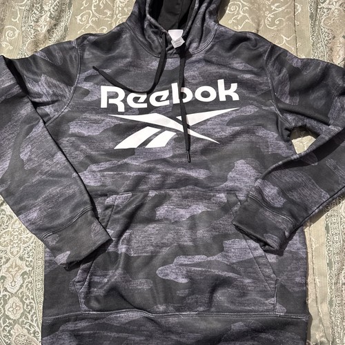 Men's Reebok Tech Fleece Hoodie Navy Blue White Size Small | eBay