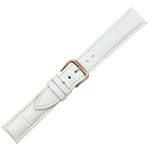 16mm White Leather Watch Strap Vintage Wristwatch Band Fashion Rosegold ...