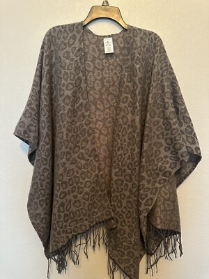 Woolrich Womens Gray Cheetah Print Shawl One Size | eBay