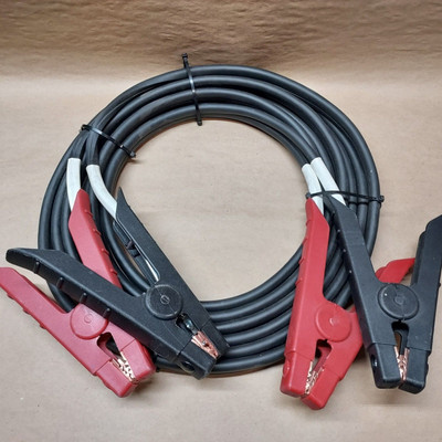 Twin 4 AWG Welding Cable 15' Booster Cables w/ 400 Amp Insulated Clamps ...