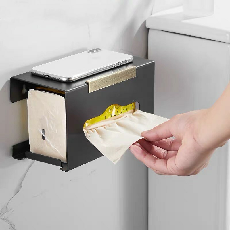 Wall-Mounted Bathroom Tissue Paper Storage Box Stainless Steel ...