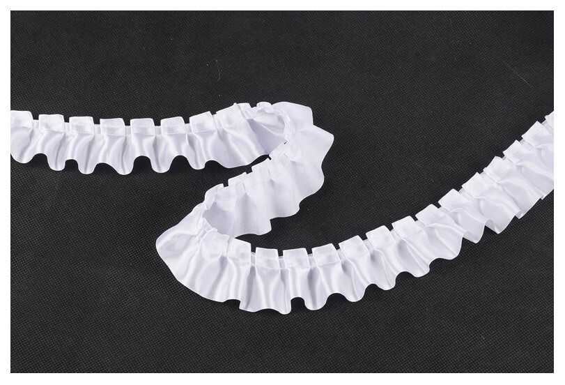10 Yards White Satin Ruffle Fabric Trim and Embellishments 1.5 Inch ...