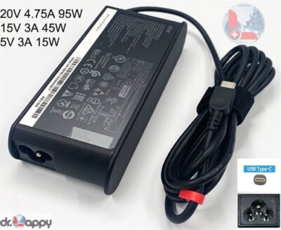 95W Type-C Power Adapter for Lenovo Yoga Slim 7 Pro 14ACH5 Legion ...