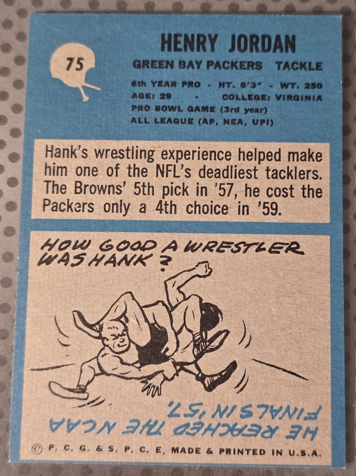 1964 Philadelphia Set-Break # 75 Henry Jordan Green Bay Packers SHARP ...