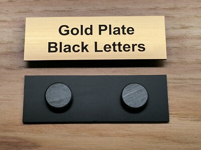 Custom Engraved 1x3 Brushed Gold Magnetic Plate Plaque Sign Magnet w/ 2 ...