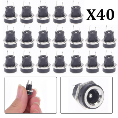 40x 5.5mm x 2.1mm Power Supply Jack Socket Female Panel Mount Plug 3A ...