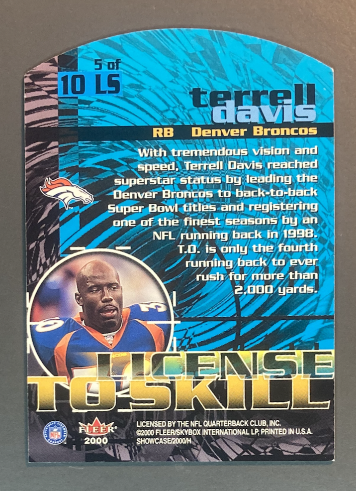 TERRELL DAVIS 2000 Fleer Showcase License to Skill - 5 | eBay