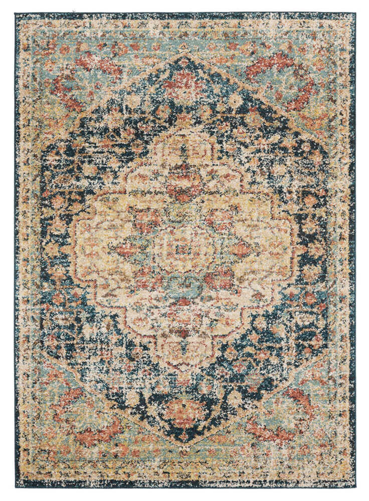 Multi-Color Traditional-European Bulbs Medallions Area Rug Floral 3801 ...