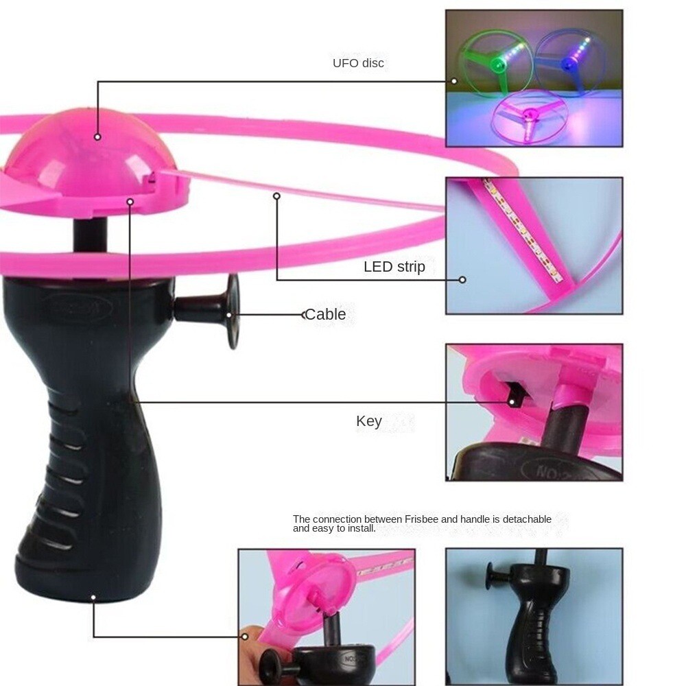 Hand-push Propeller Toys Sports Toy Flash Flying Toy Kids 759939182362 ...