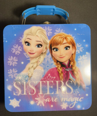 Disney's Frozen "Sisters Are Magic" Small Tin Lunch Box Elsa & Anna ...