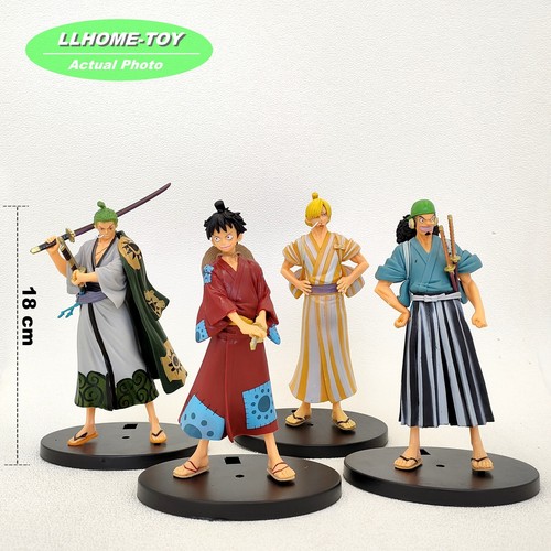 Anime One Piece Wano Country Kimono Luffy Zoro Sanji Usopp 4pcs Figure ...