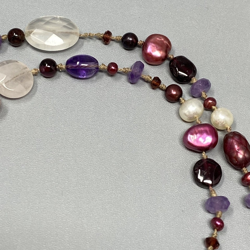 Sundance Catalog Necklace Peyote Bird Amethyst Rose Quartz Pearl ...