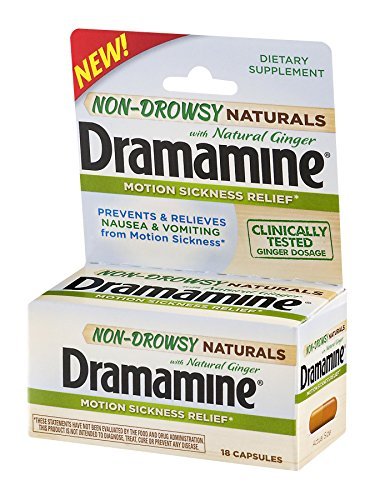 6 Pack Dramamine Non Drowsy Naturals With Natural Ginger 18 Capsules ...