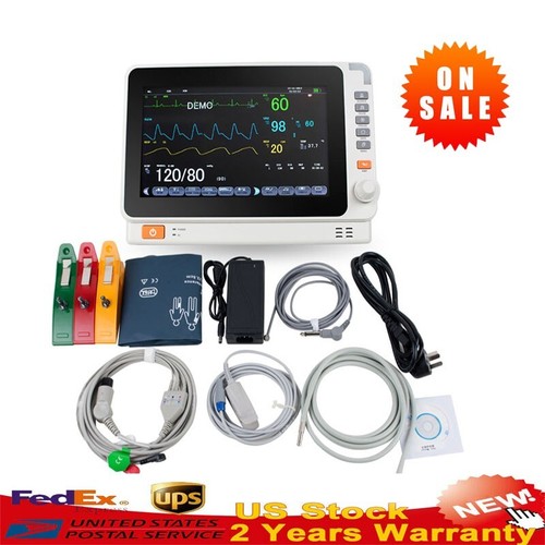 TEMP SPO2 PR Syetem 10" Multi-Parameter Machine Vital Sign Patient ...