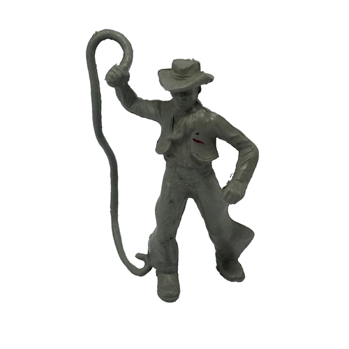Marx Vintage 1950's 60mm Western Town Cowboy w Whip Lasso Rope Gray ...