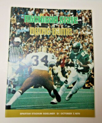 1978 MICHIGAN STATE VS NOTRE DAME NCAA FOOTBALL PROGRAM KIRK GIBSON IN ...