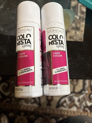 Loreal COLORISTA Spray 1-day temporary hair color #HOTPINK100. 2 Pk | eBay