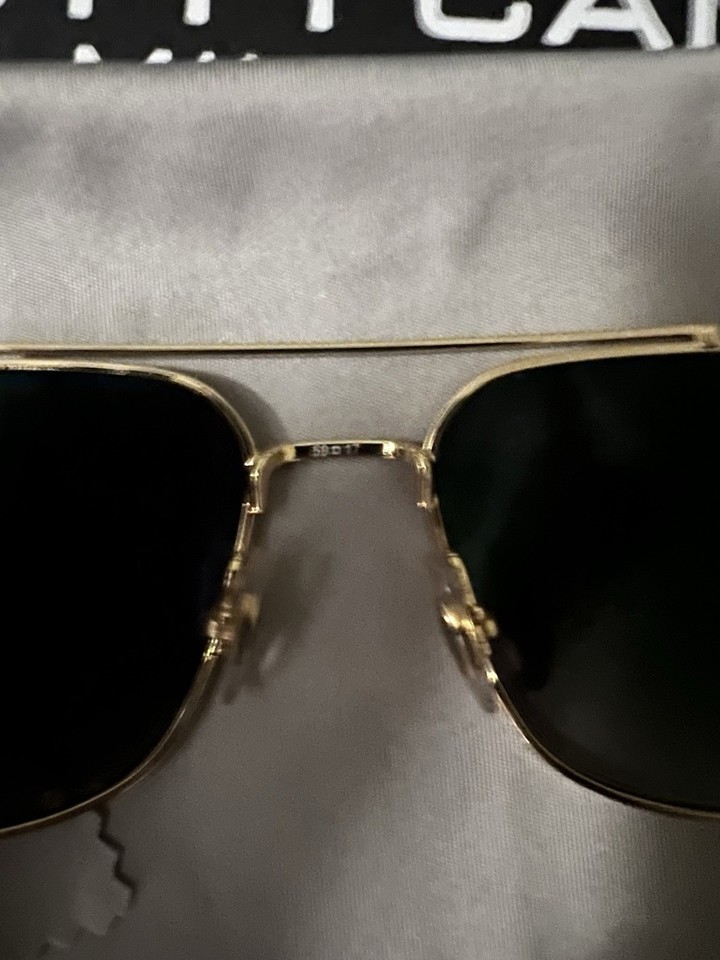 RAY-BAN SUNGLASSES RB3701 001/6B GOLD/PURPLE GOLD POLARIZED LENS 59MM ...