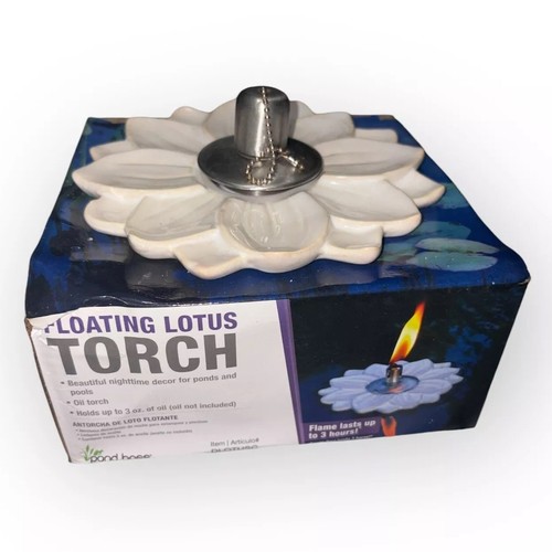 Pond Boss DLOTUSC Floating Lotus Torch for Landscape Pond White (4D ...