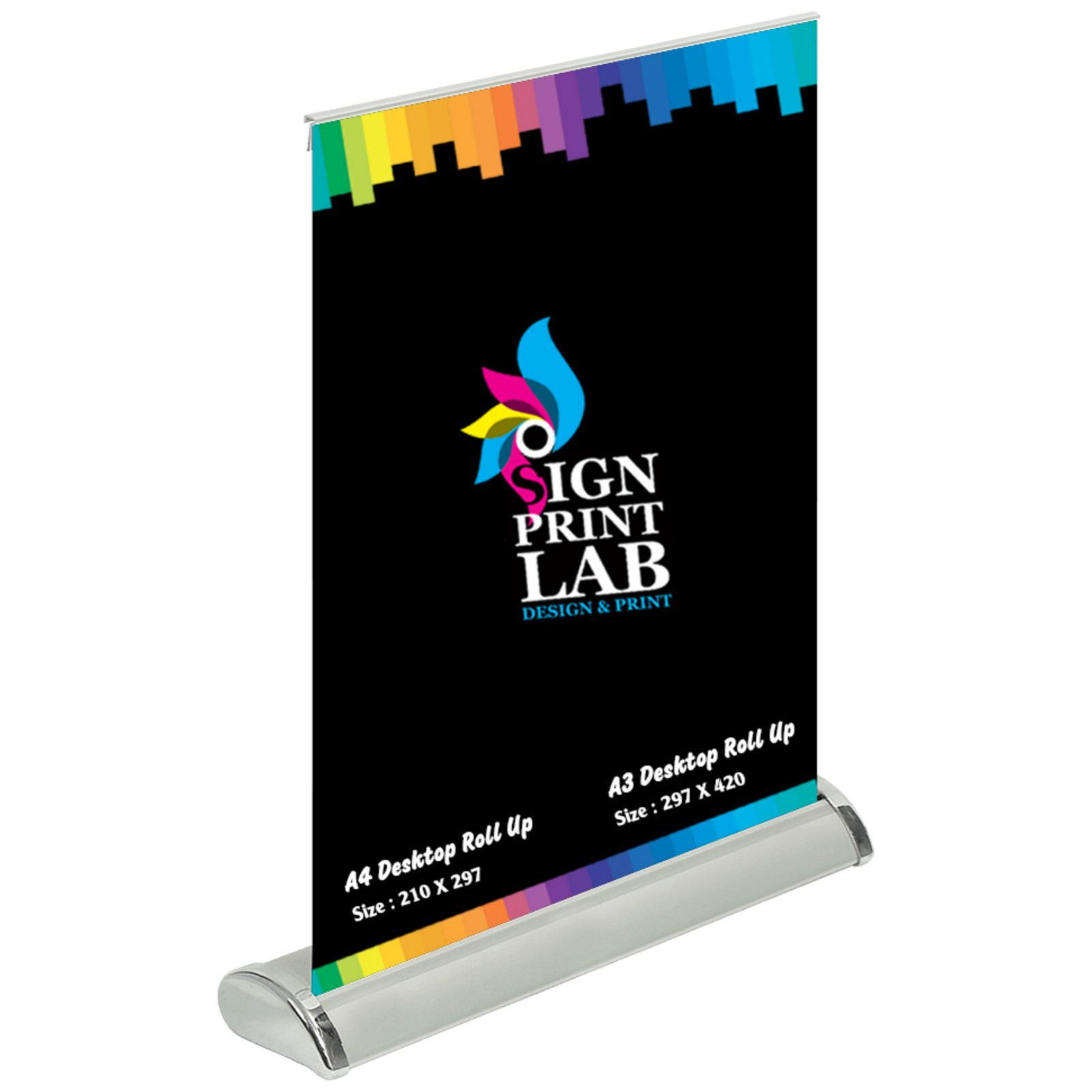 Desktop Roller Banner Stand Mini A4 A3 Pull Up Pop Up Counter Display ...