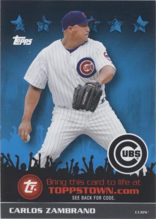 2009 Topps - Toppstown Redemption Code Cards Carlos Zambrano #TTT39 for ...