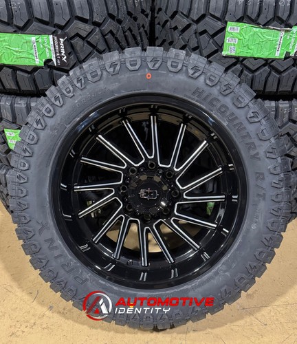 20x10 Vision Rapier Black Wheels 33" Prinx RT Tires 8x6.5 Dodge Ram ...