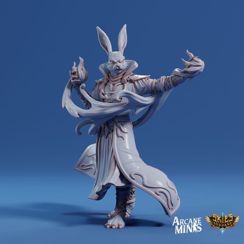 Rabbitfolk Sorcerer Pose 2 | D&D Miniature Dungeons and Dragons Warrel ...