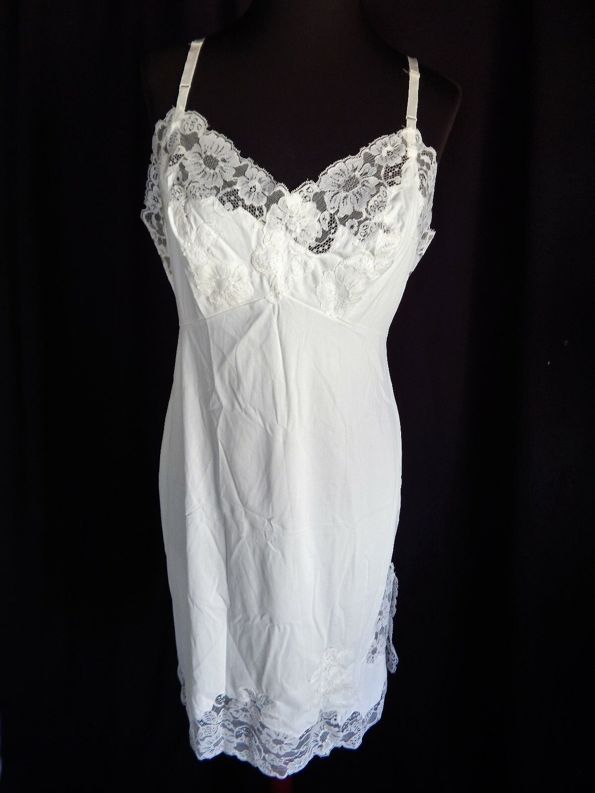 Vintage Van Raalte full petticoat slip, Irreg, nylon, SZ 36,side split ...